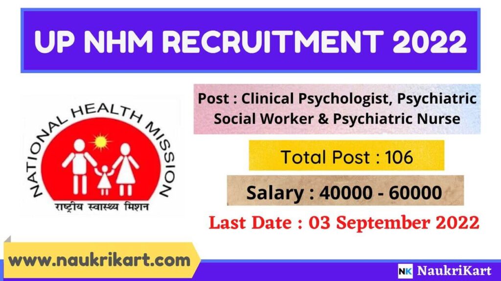 UP NHM Recruitment 2022: Apply for 106 Clinical Psychologist ...